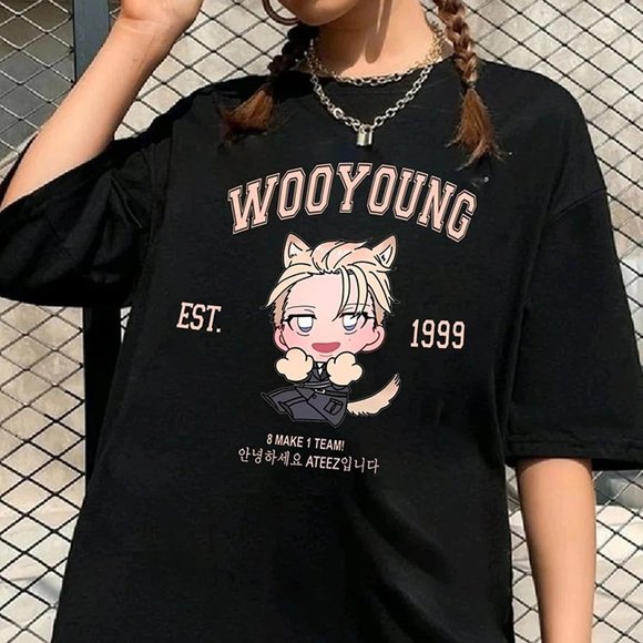 Tops | Wooyoung Ateez Shirt Cute Chibi Ateez Member Shirt Cute Ateez ...